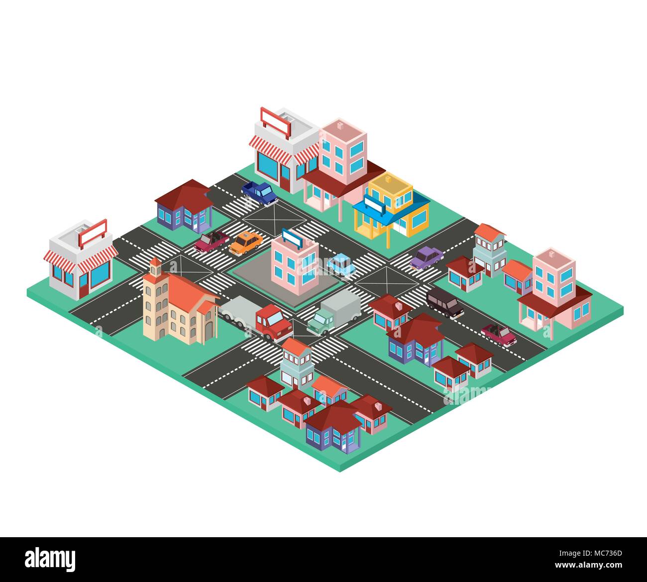 isometric city scene icons Stock Vector Image & Art - Alamy