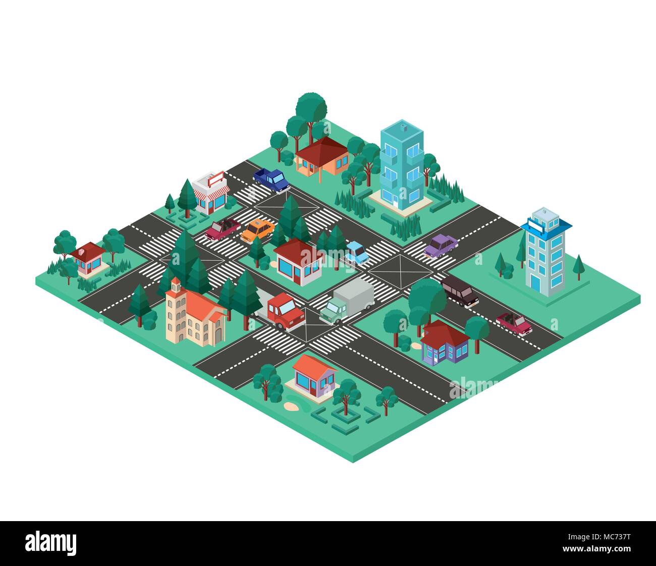 isometric city scene icons Stock Vector Image & Art - Alamy