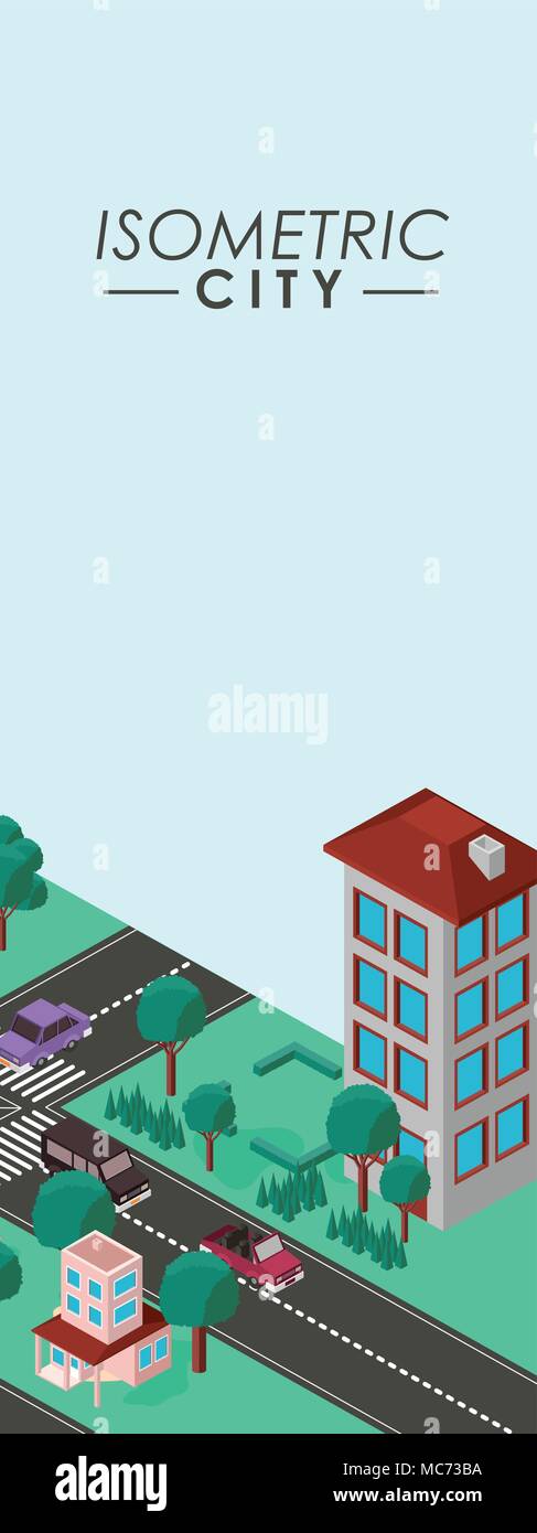 isometric city scene cards icons Stock Vector Image & Art - Alamy