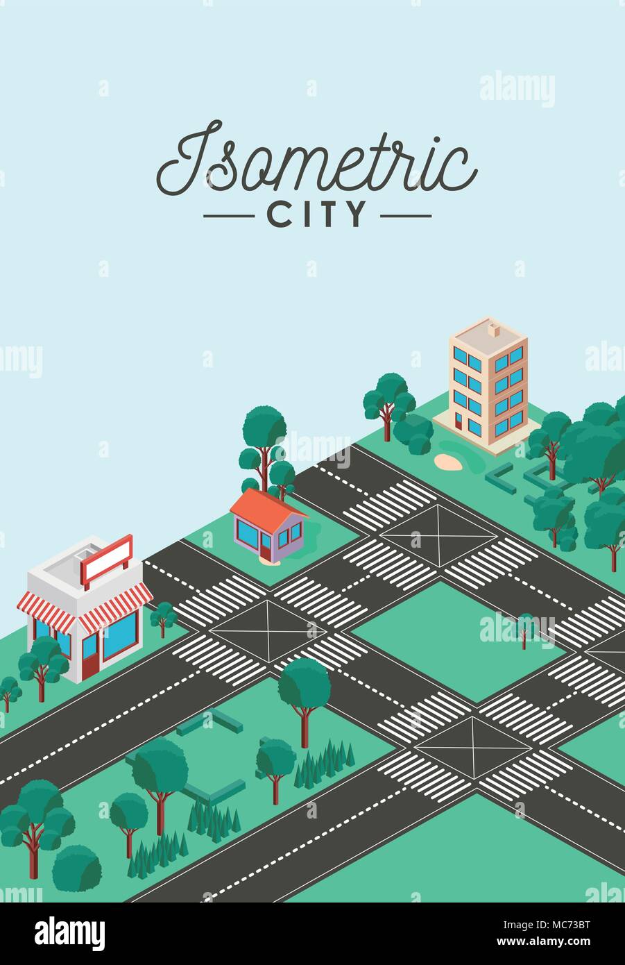 isometric city scene icons Stock Vector Image & Art - Alamy