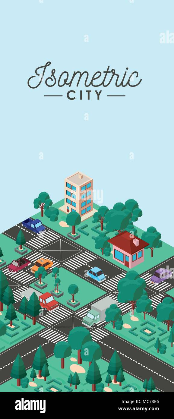 isometric city scene cards icons Stock Vector Image & Art - Alamy