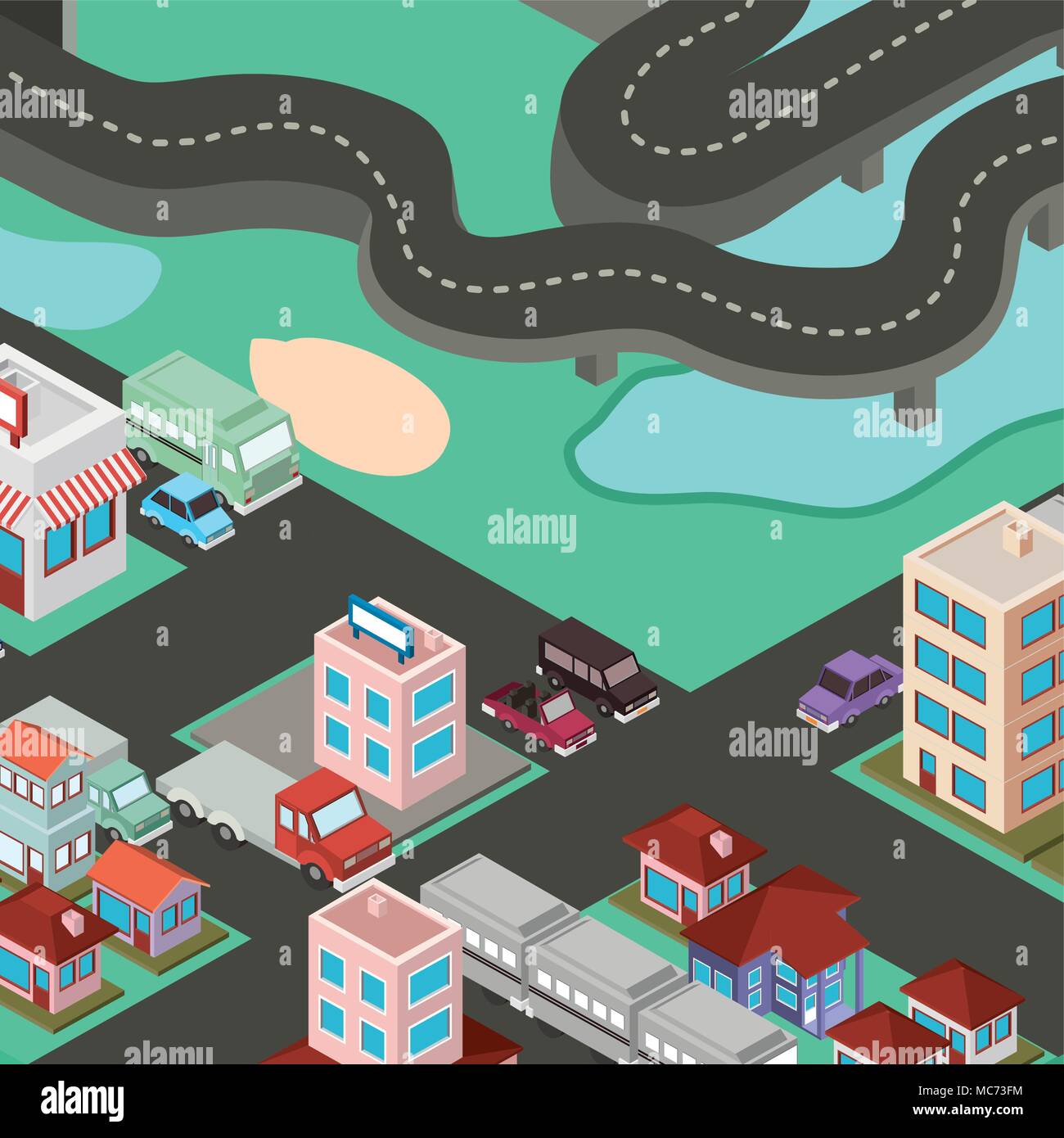 isometric city scene icons Stock Vector Image & Art - Alamy