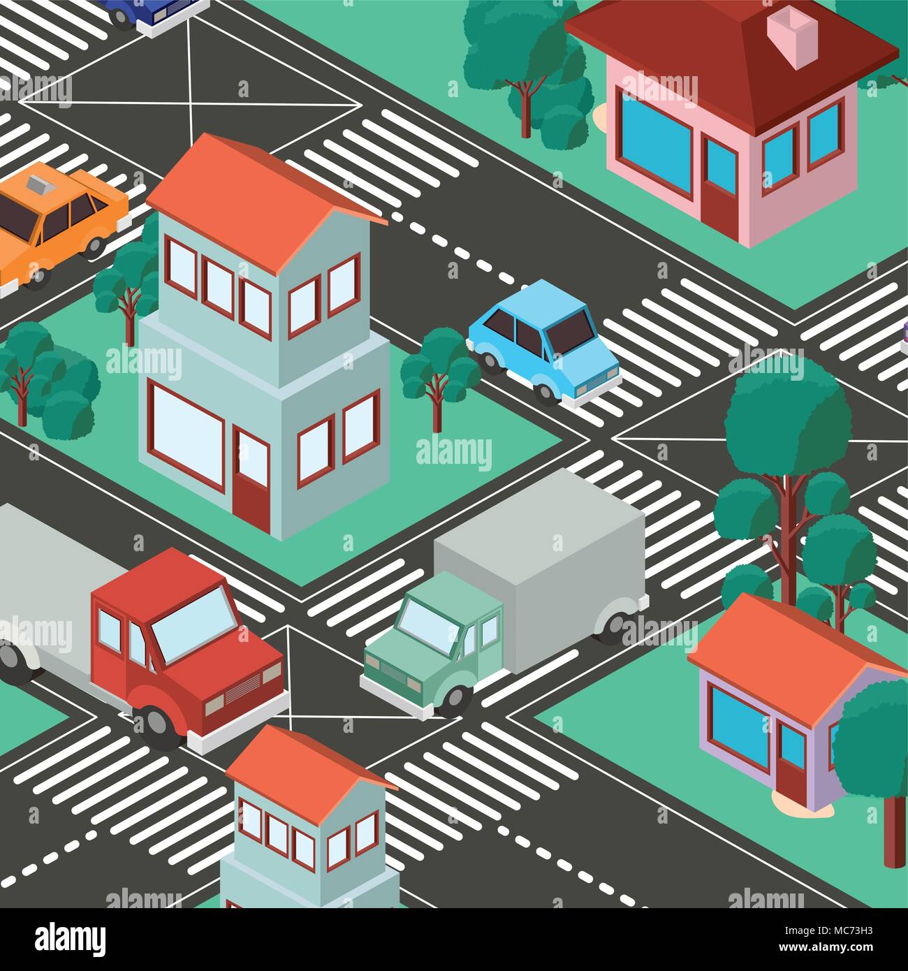 isometric city scene icons Stock Vector Image & Art - Alamy