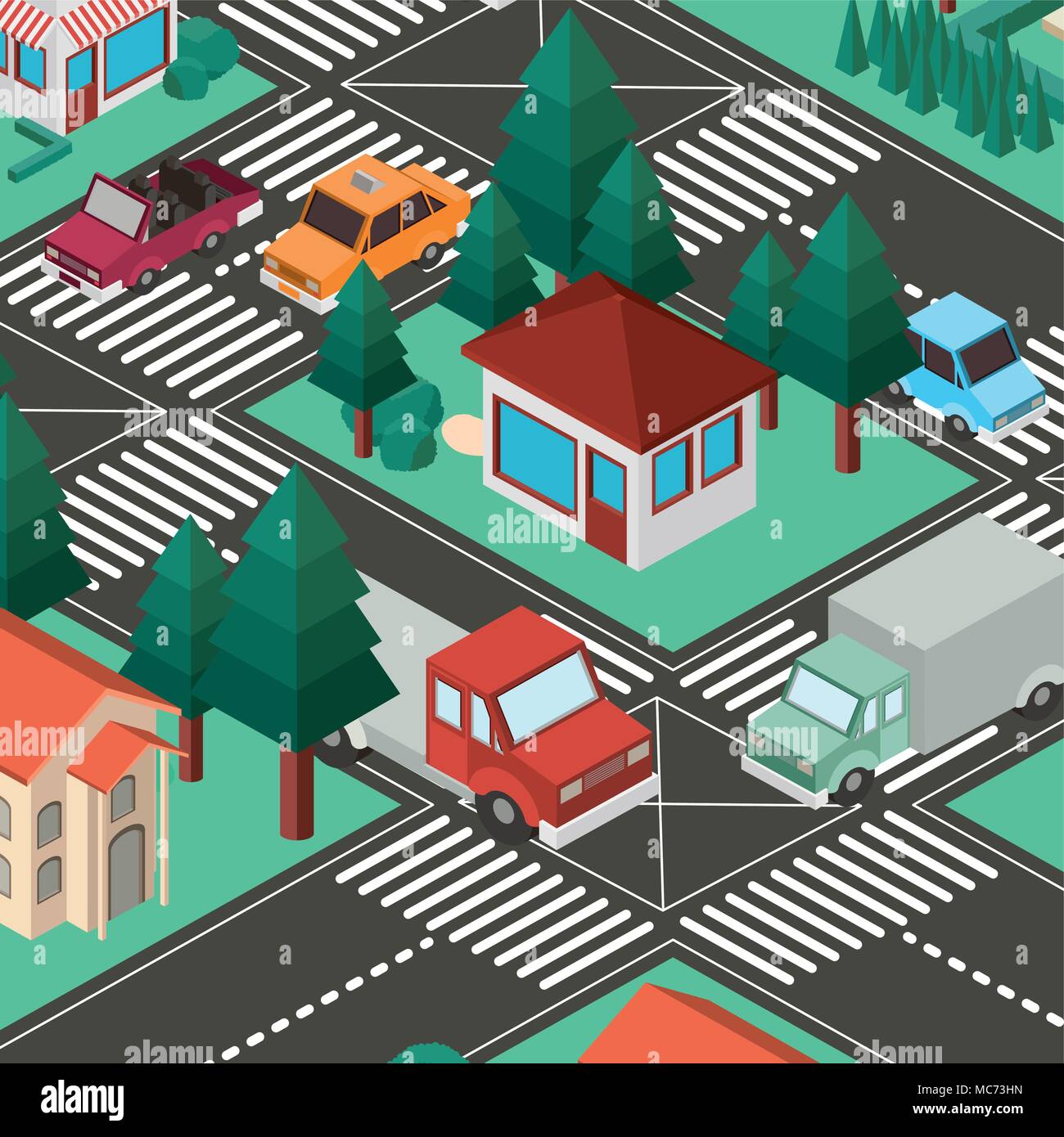Isometric neighborhood map hi-res stock photography and images - Alamy