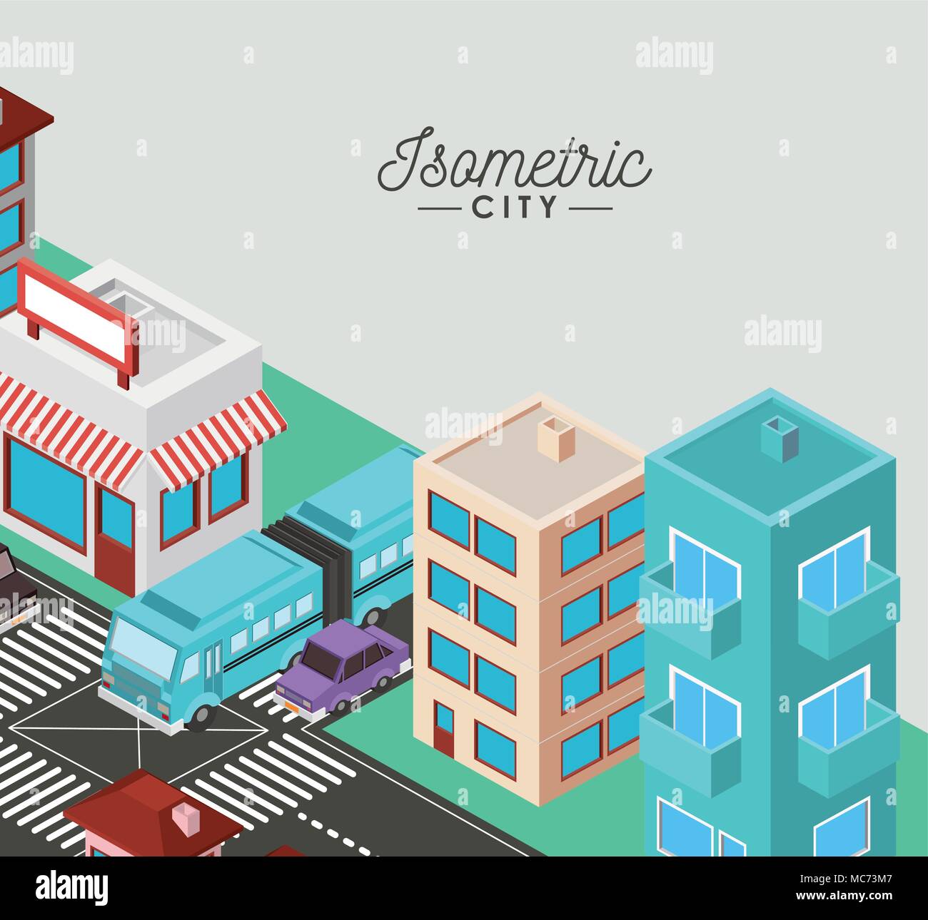 isometric city scene icons Stock Vector Image & Art - Alamy