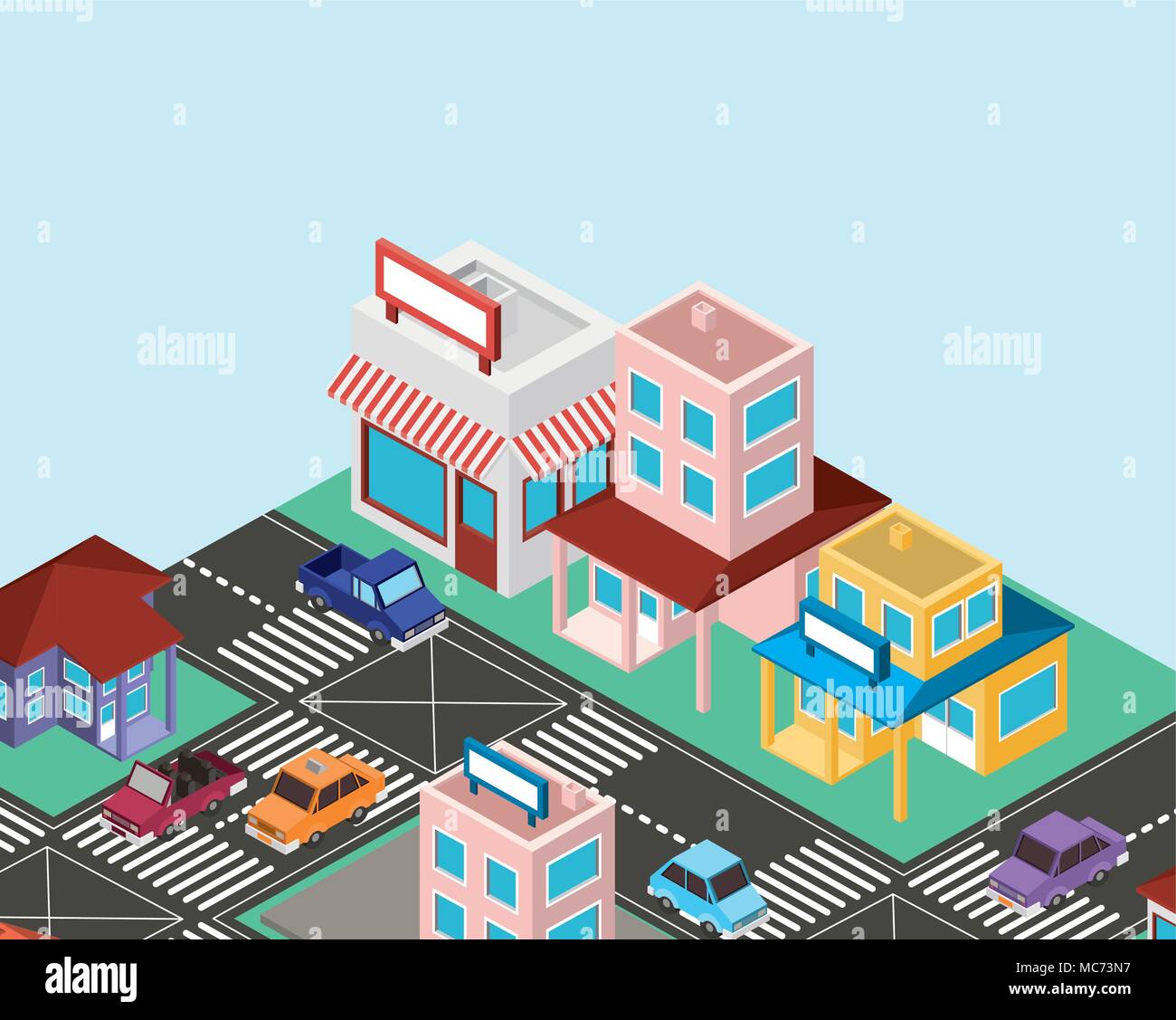 isometric city scene icons Stock Vector Image & Art - Alamy