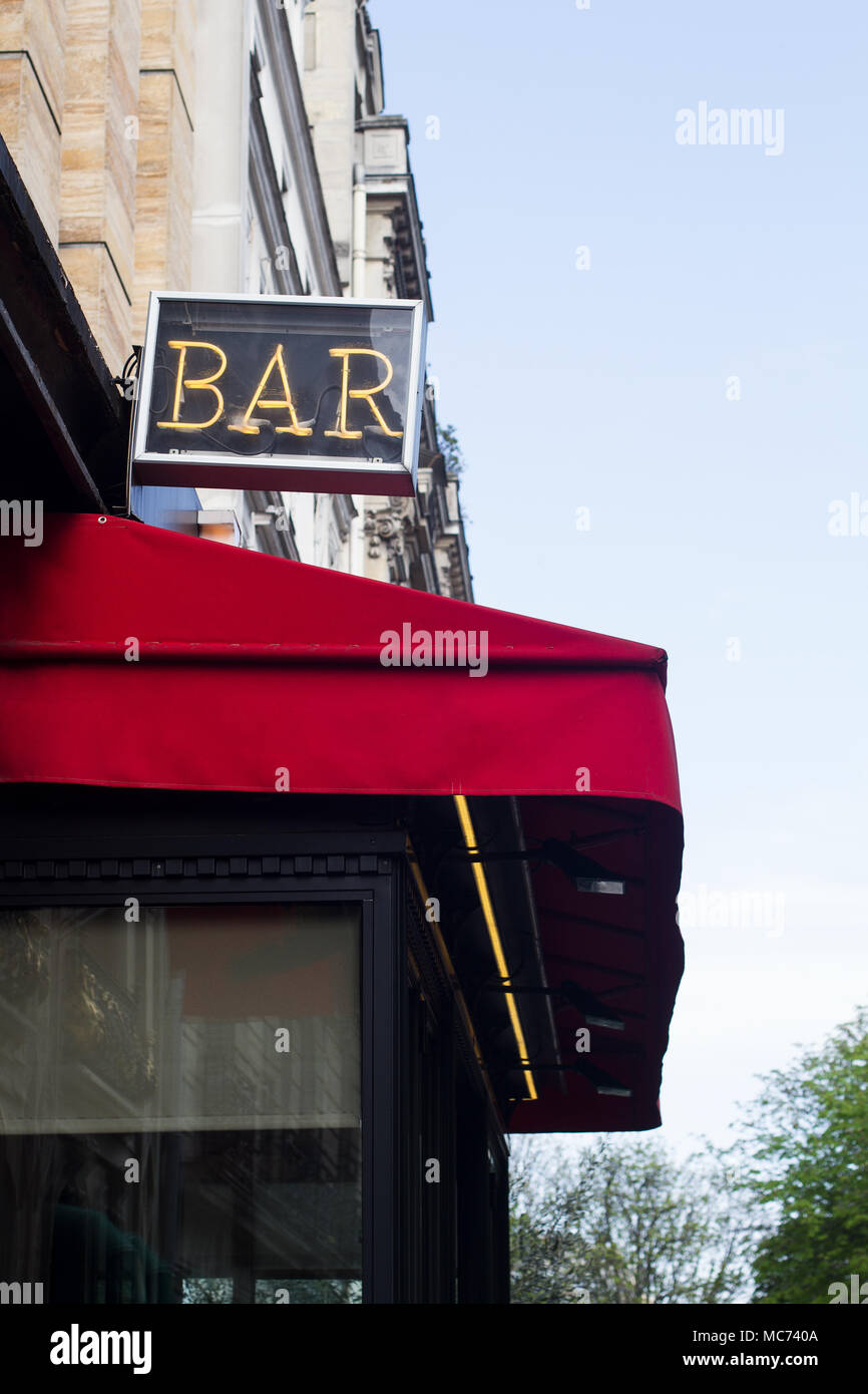 Red neon cafe bar sign hi-res stock photography and images - Alamy