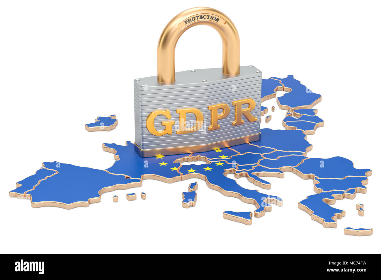General Data Protection Regulation in the European Union concept, 3D ...