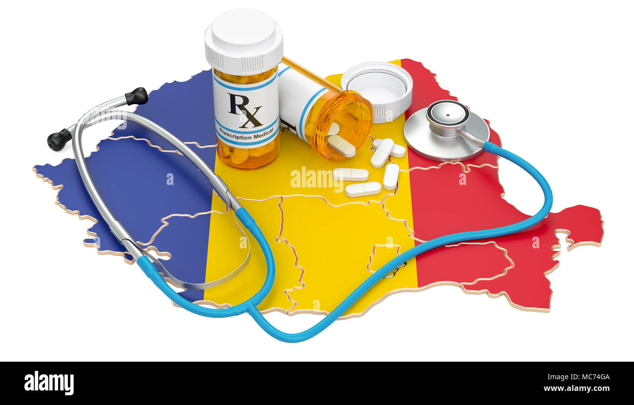 Healthcare in Romania concept, 3D rendering isolated on white ...