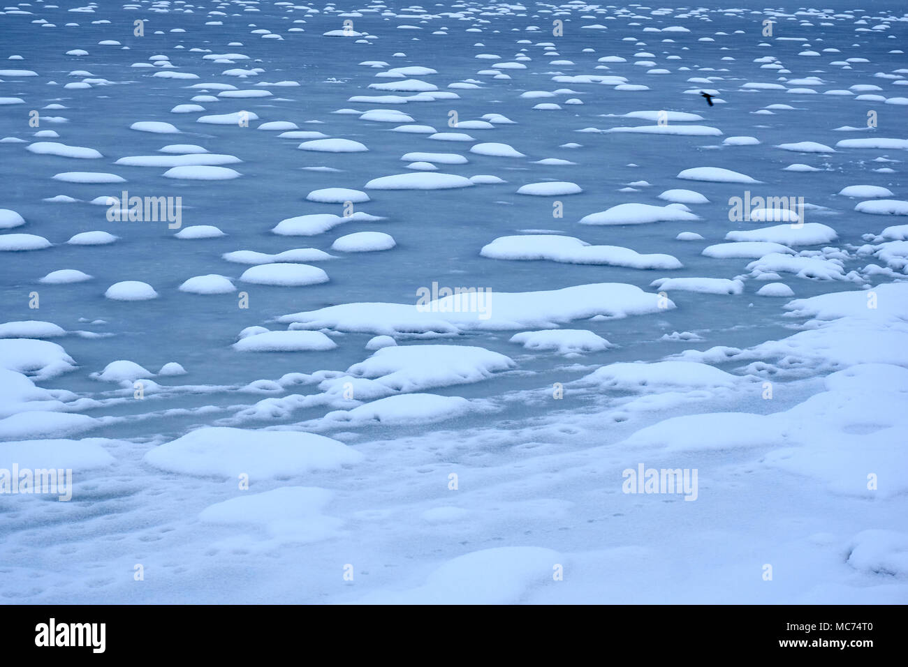 The frozen sea is beautiful clouds at sunset. Denmark. Baltic Sea ...
