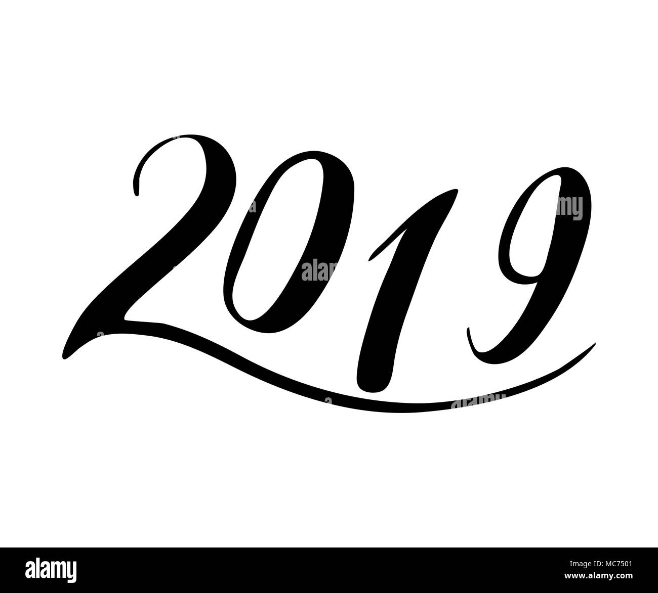 Figures 2019 calligraphy Stock Vector Image & Art - Alamy