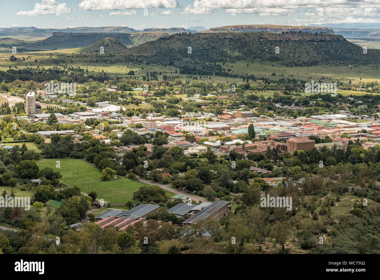 FICKSBURG, SOUTH AFRICA - MARCH 12, 2018: An aerial view of the central ...