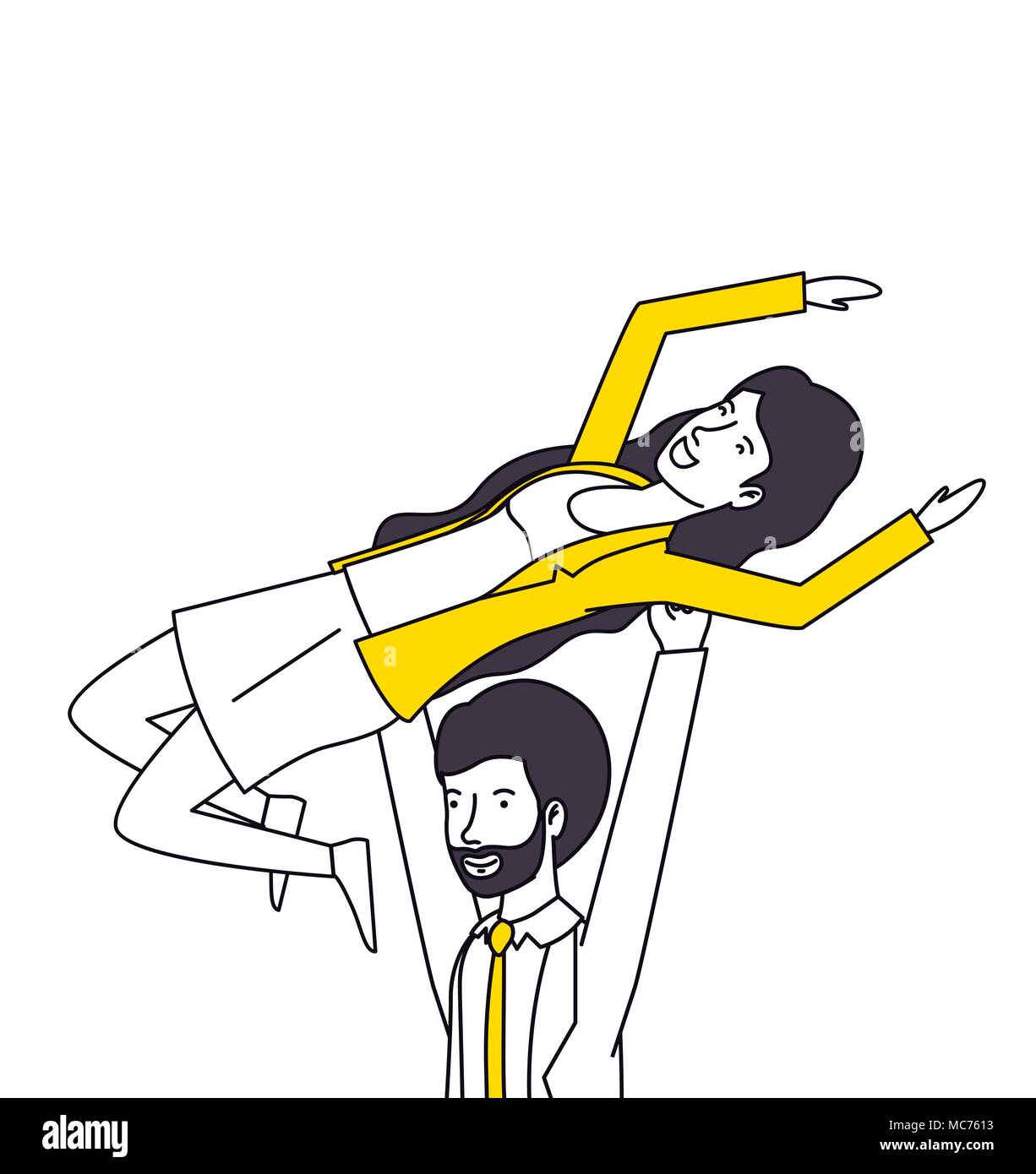 couple lovers with yellow clothes Stock Vector Image & Art - Alamy