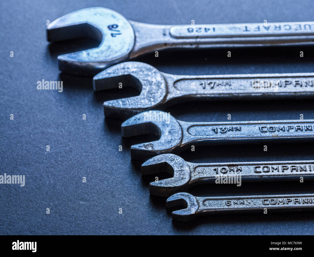 open end wrench tool set Stock Photo - Alamy