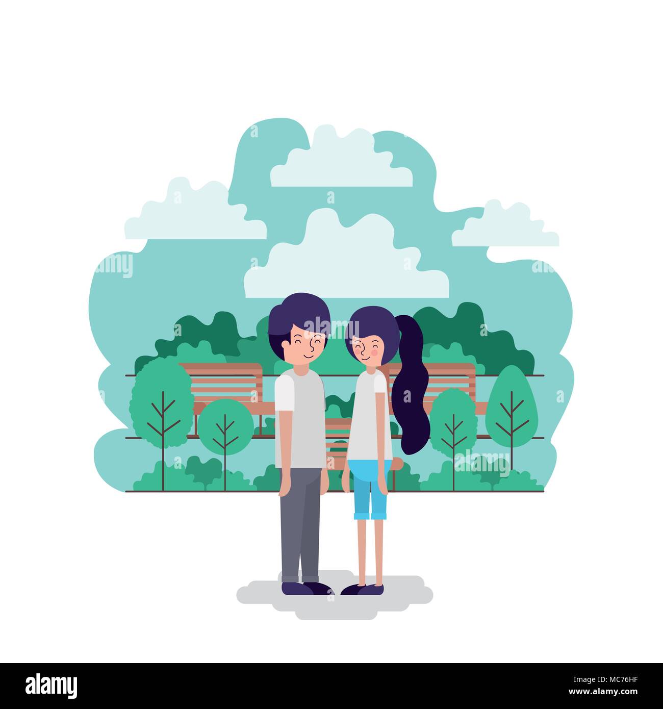 Street scene in spring Cut Out Stock Images & Pictures - Alamy