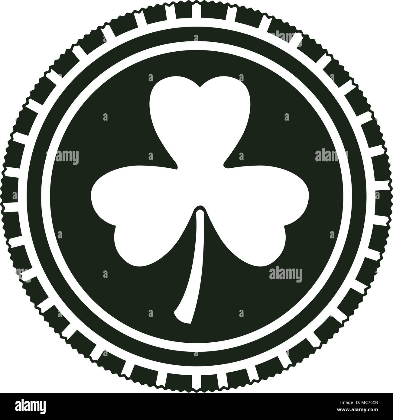 coin with clover icon Stock Vector Image & Art - Alamy