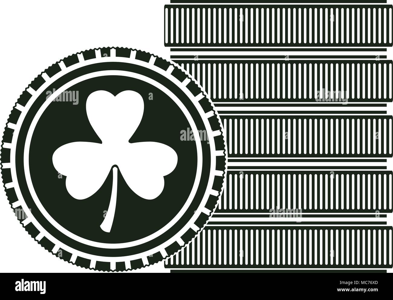 coin with clover icon Stock Vector Image & Art - Alamy