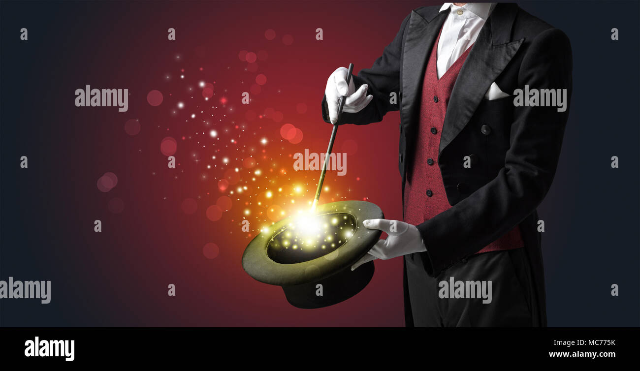 White glove hand conjuring something mysterious Stock Photo - Alamy
