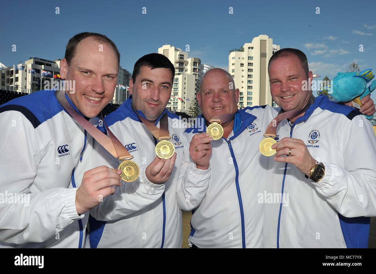 Queensland, Australia. 13th Apr, 2018. (l to r) Ronald Duncan (SCO ...