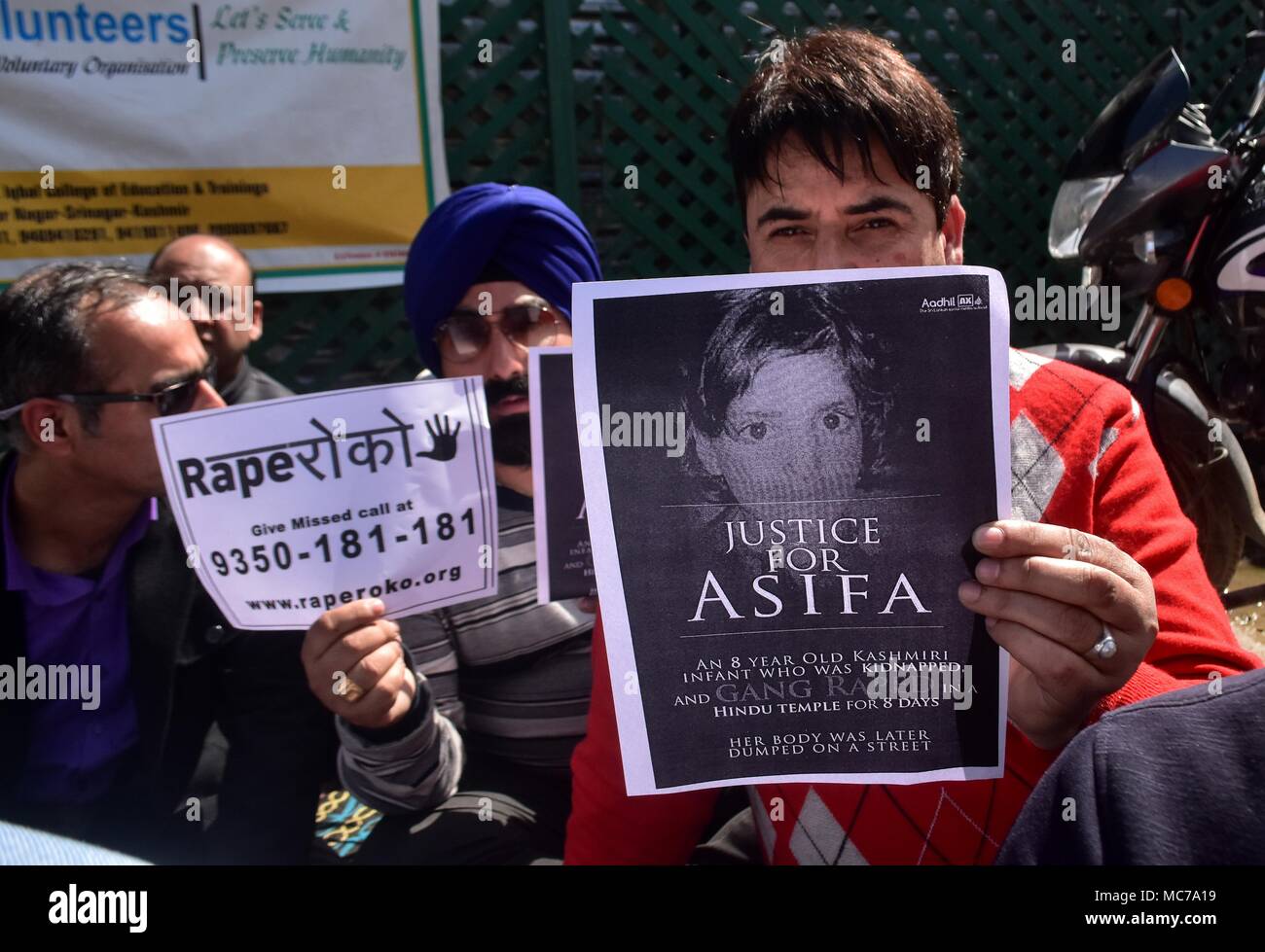 April 13, 2018 - Srinagar, J&K, India - Kashmiri residents take part in ...