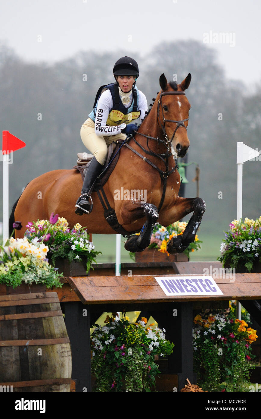 Gratham, UK, 13th April 2018. Katie Barber (GB) riding DIAMOND MINE ...