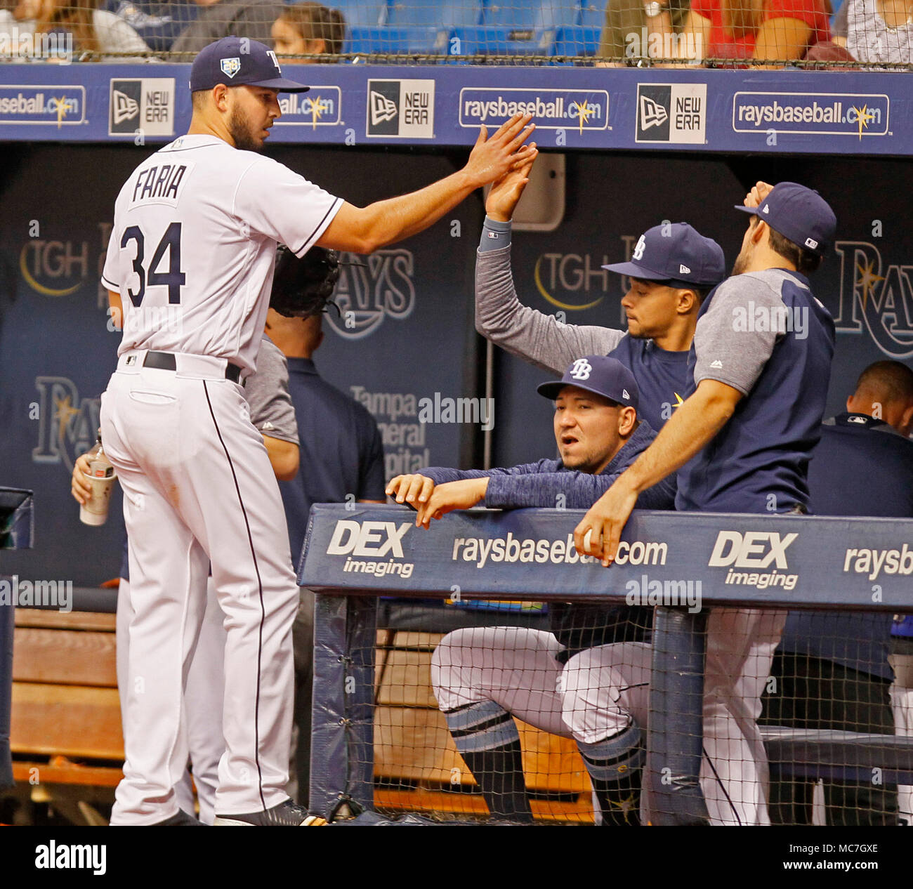 St. Petersburg, Florida, USA. 13th Apr, 2018. JIM DAMASKE | Times.Rays ...