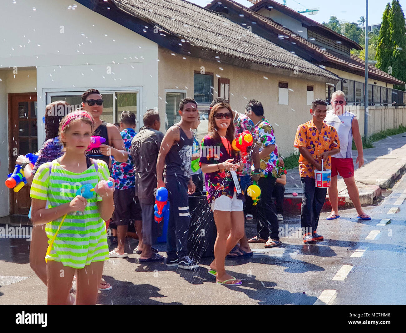 Songkran festival thailand water guns hi-res stock photography and ...
