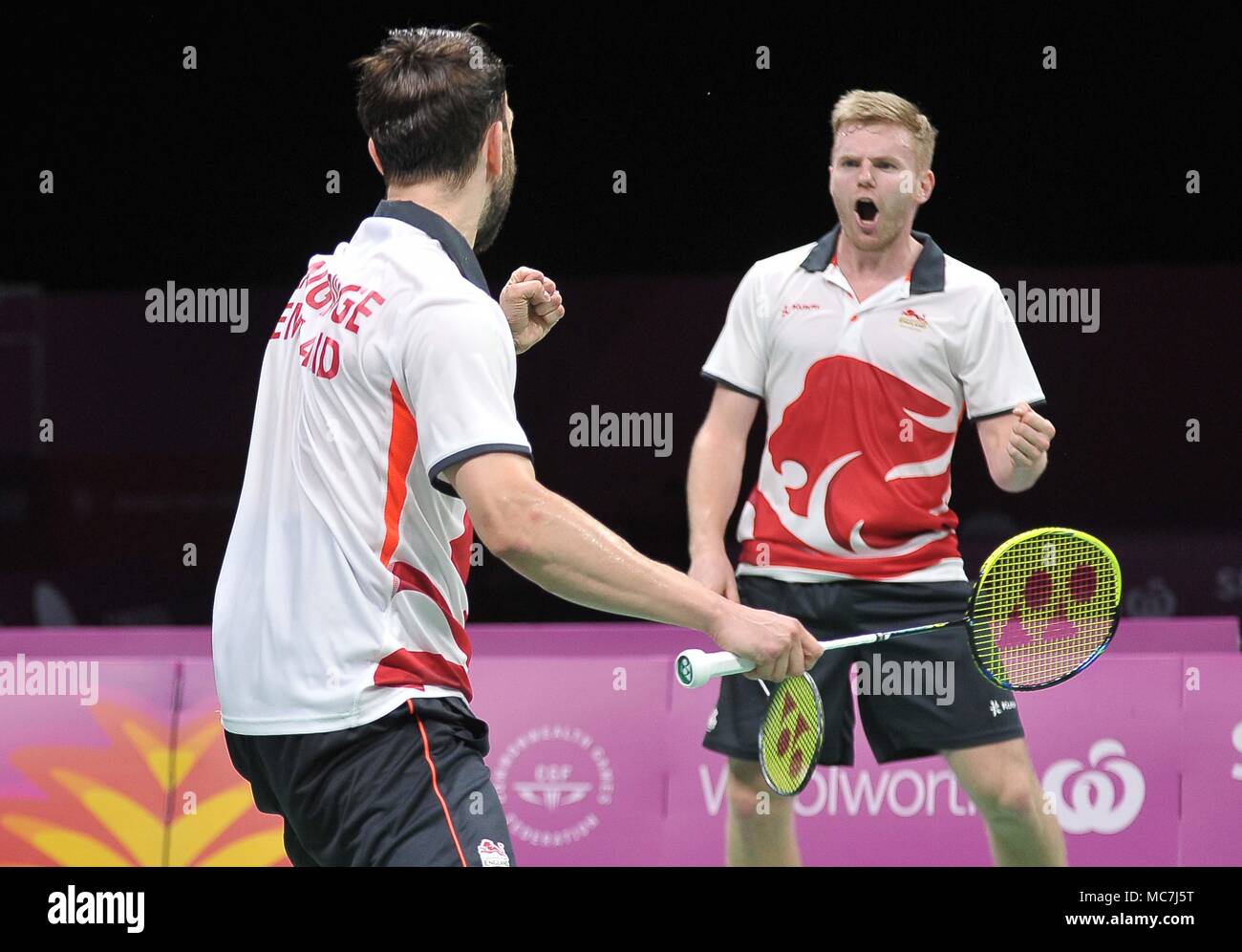 Queensland, Australia, 14 April 2018. Chris Langridge (ENG, left) and ...