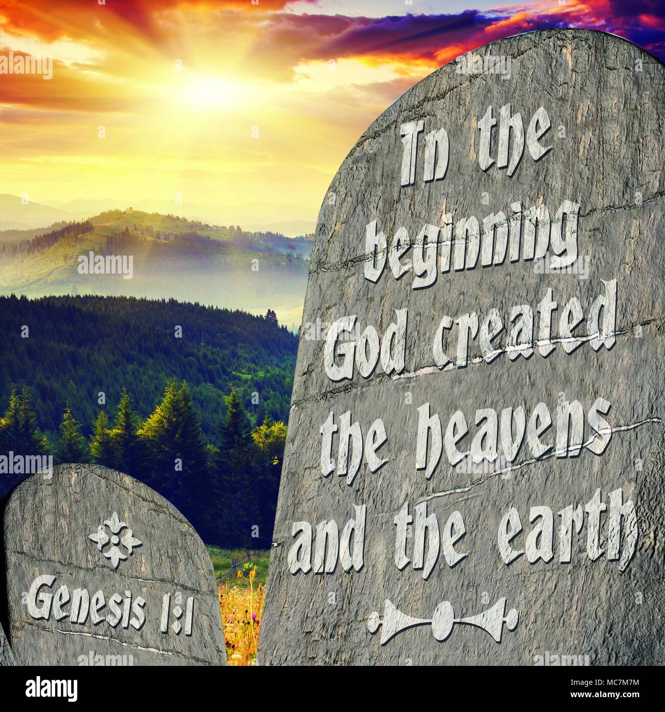 In the beginning god created hi-res stock photography and images - Alamy