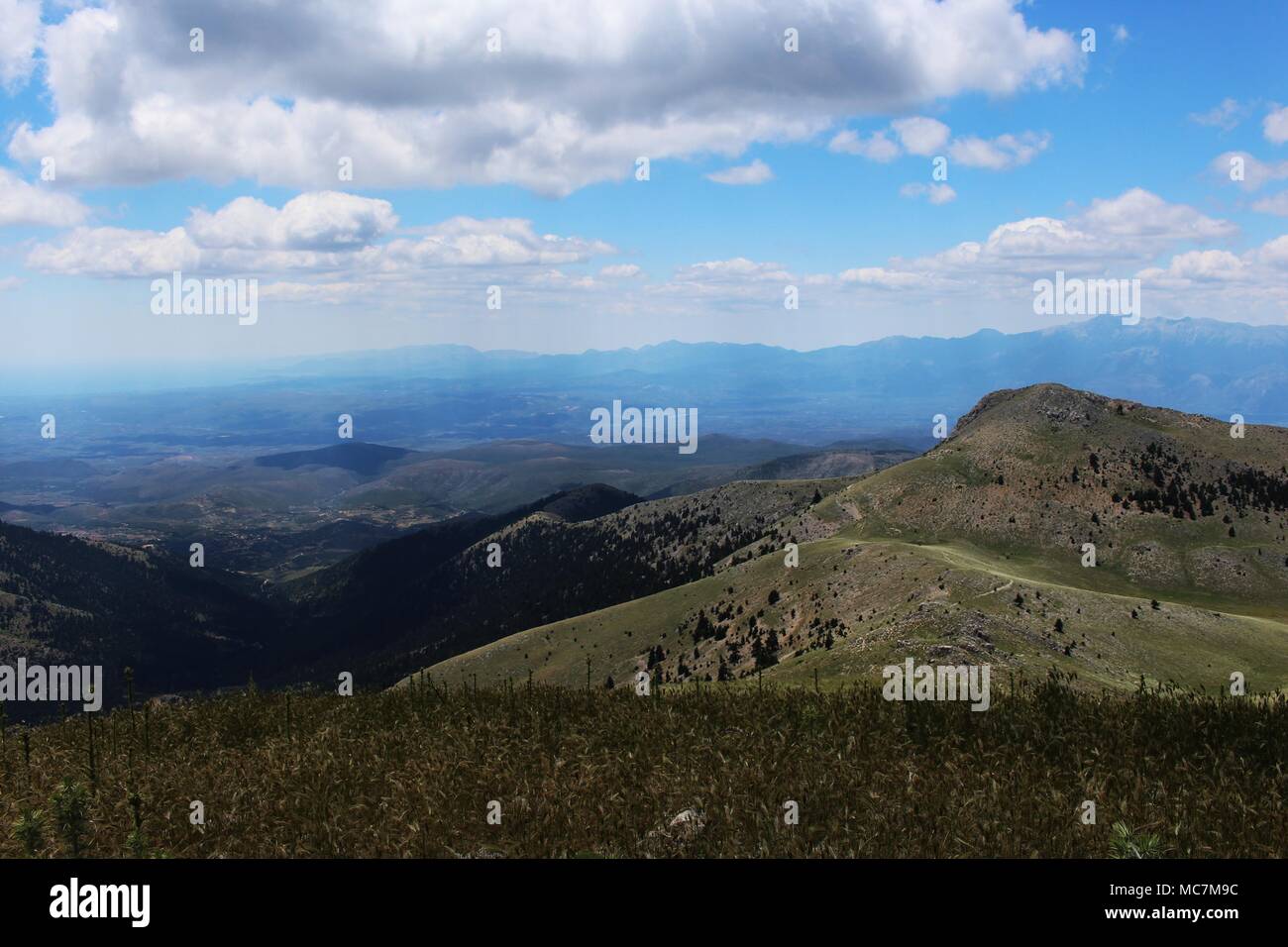 View from the mountain Parnon in the summer Stock Photo - Alamy