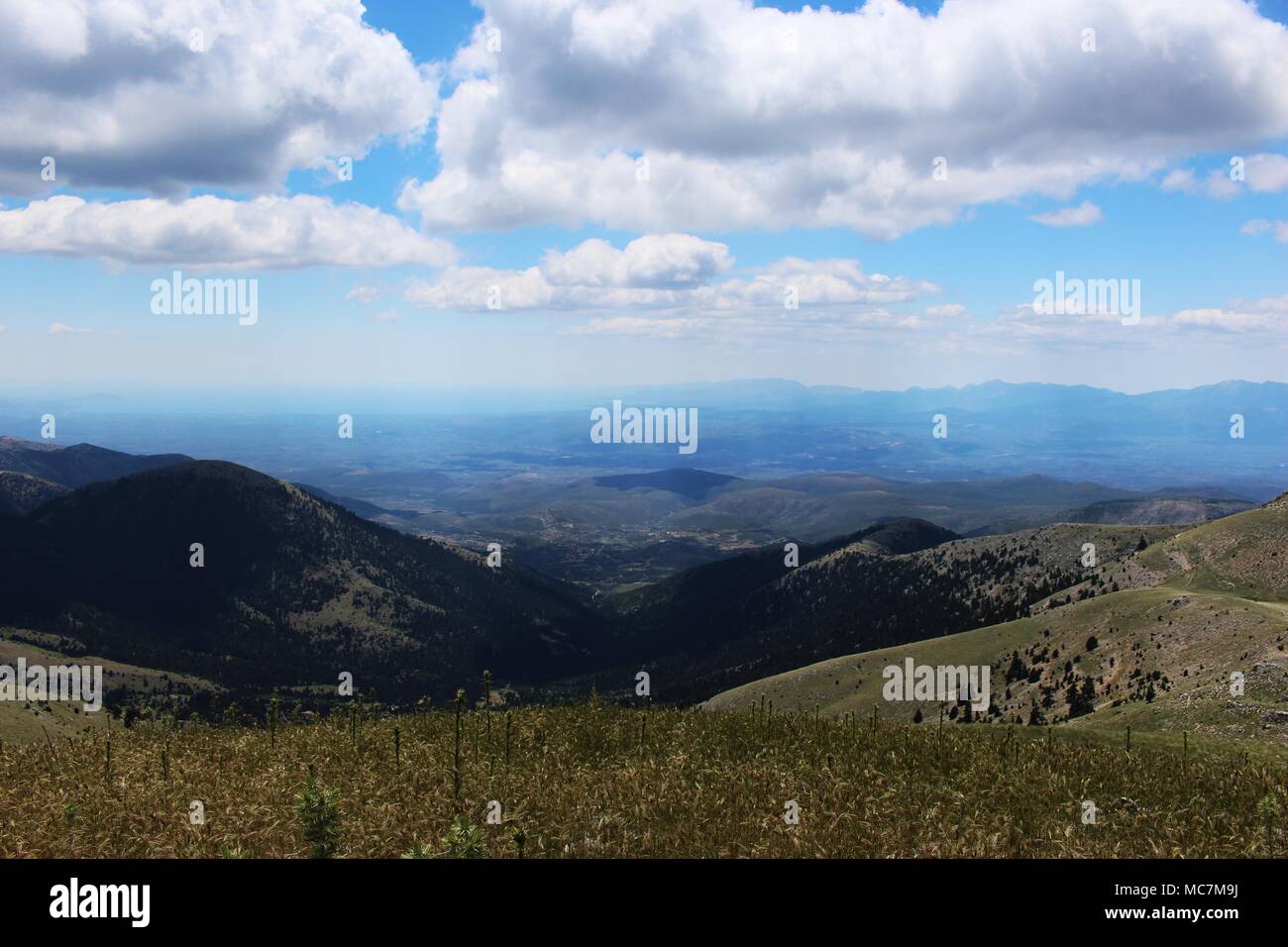 View from the mountain Parnon in the summer Stock Photo - Alamy