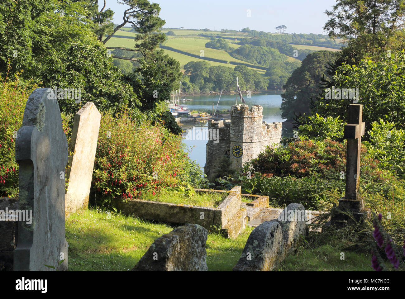 St Just in Roseland church cornwall Stock Photo - Alamy