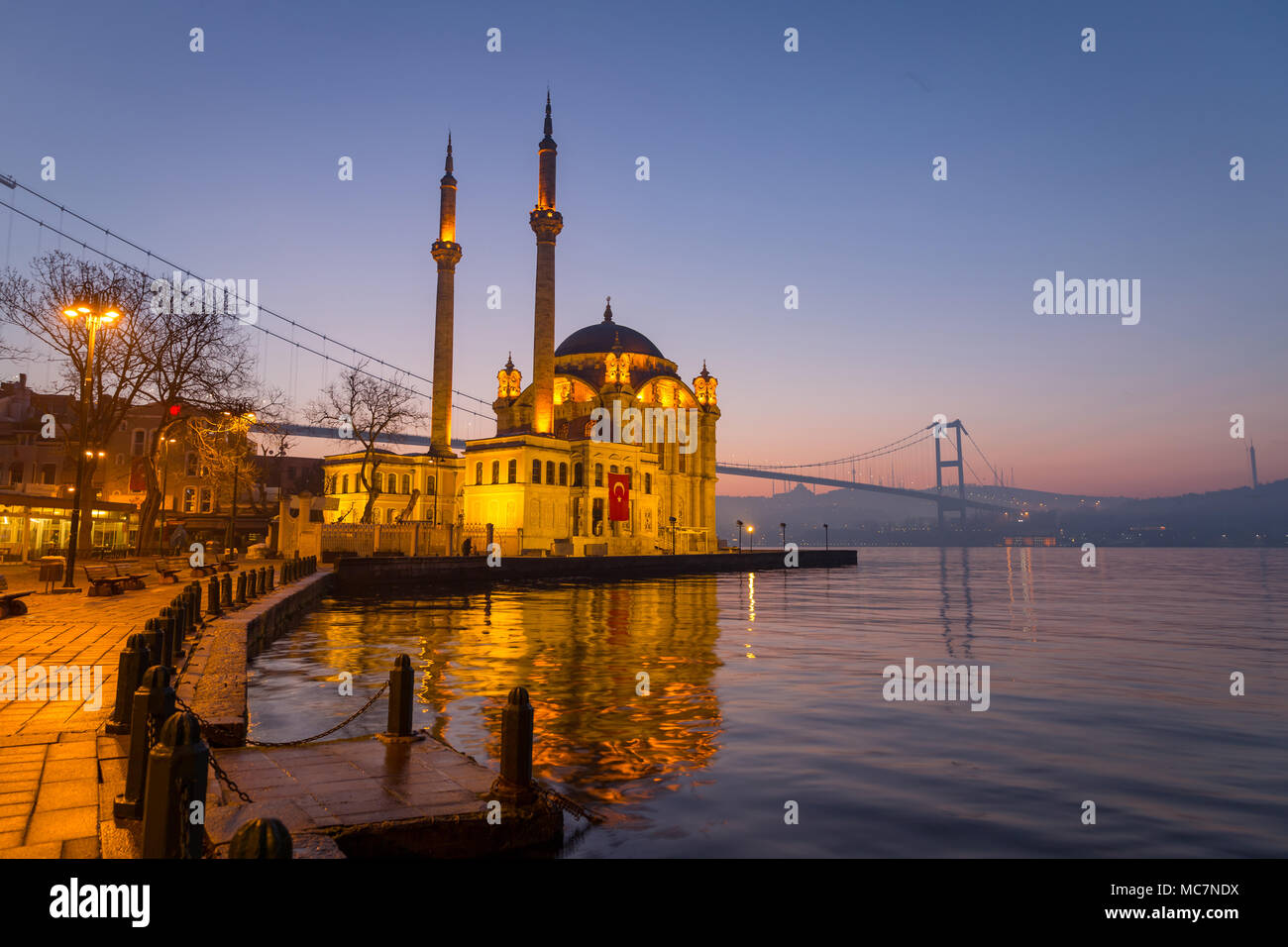 Buyuk Mecidiye Mosque in Ortakoy District, Istanbul City, Turkey Stock ...