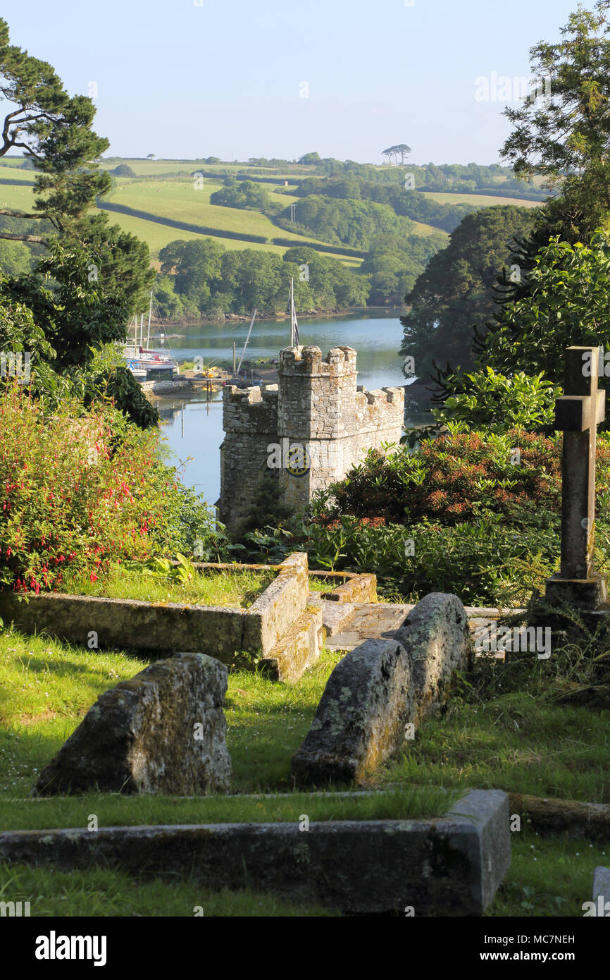 St Just in Roseland church cornwall Stock Photo - Alamy