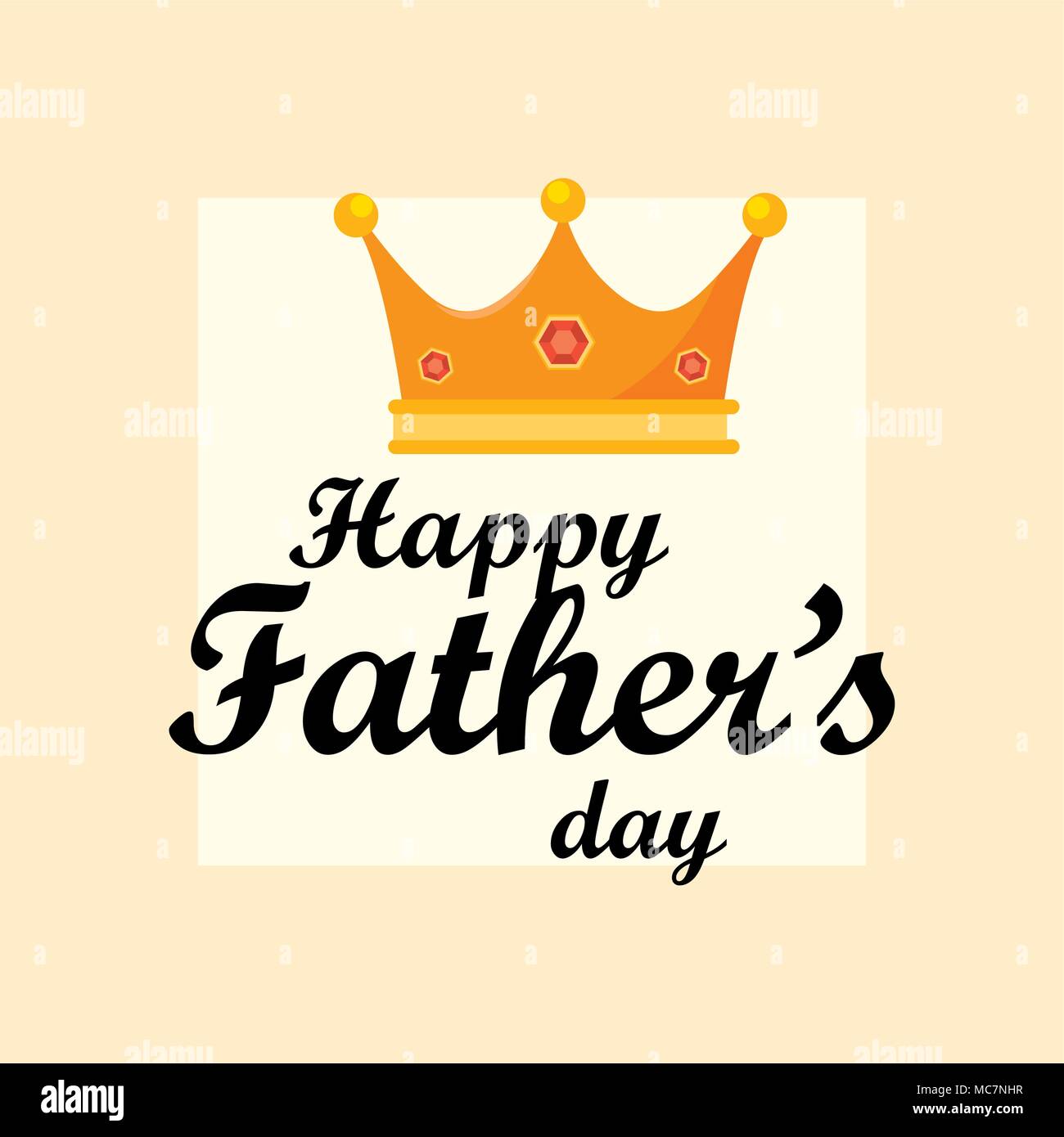 Happy fathers day design with king crown icon over orange background ...