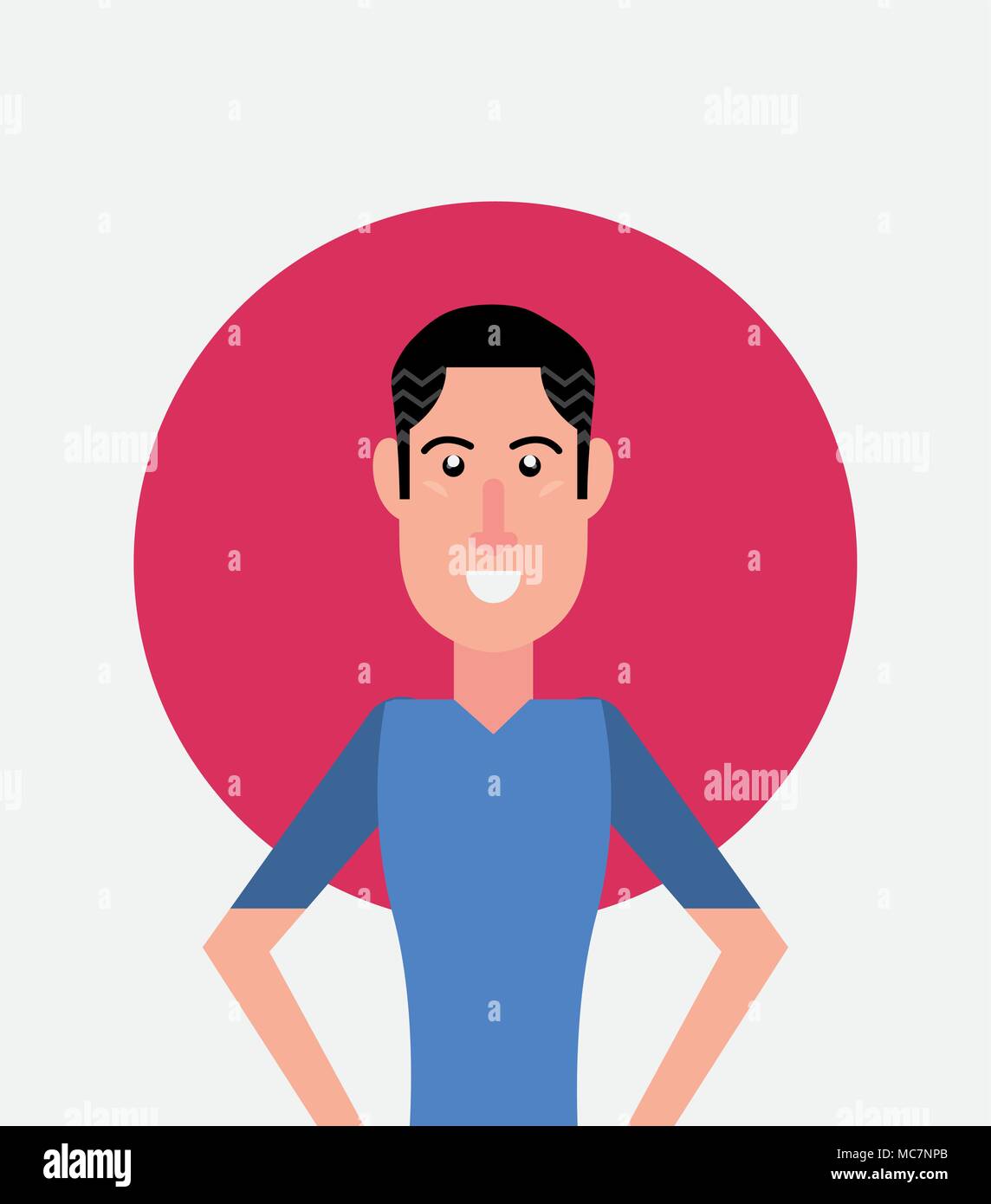 Happy fathers day design with cartoon young father icon over pink ...