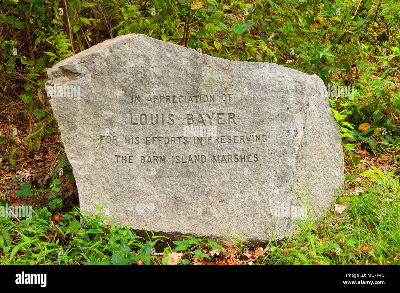 Appreciation monument, Barn Island Wildlife Management Area ...