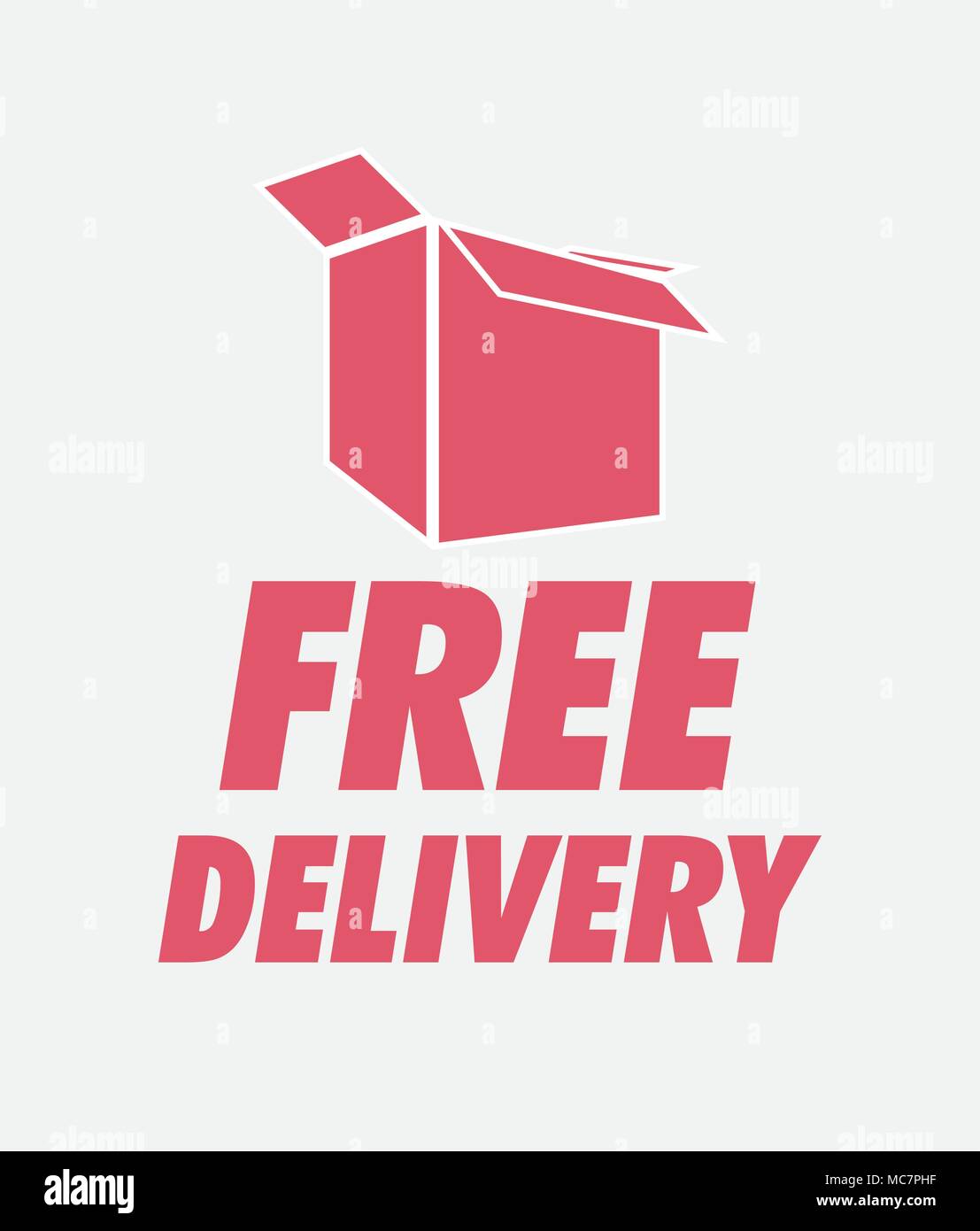 Free delivery design with open box icon over gray background, colorful ...