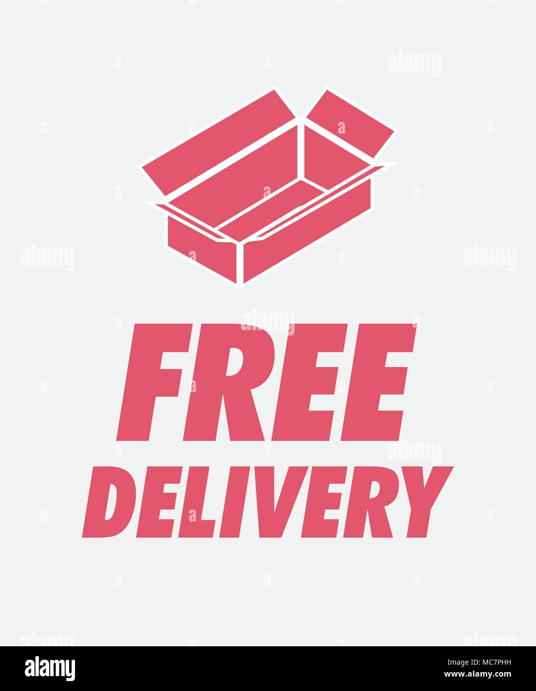 Free delivery design with open box icon over gray background, colorful ...