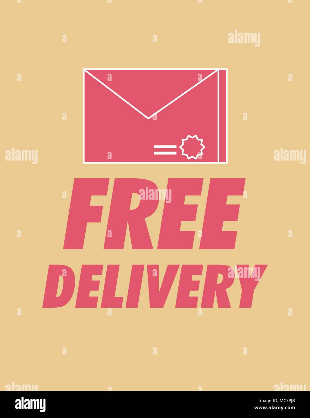 Free delivery design with envelope icon over yellow background ...