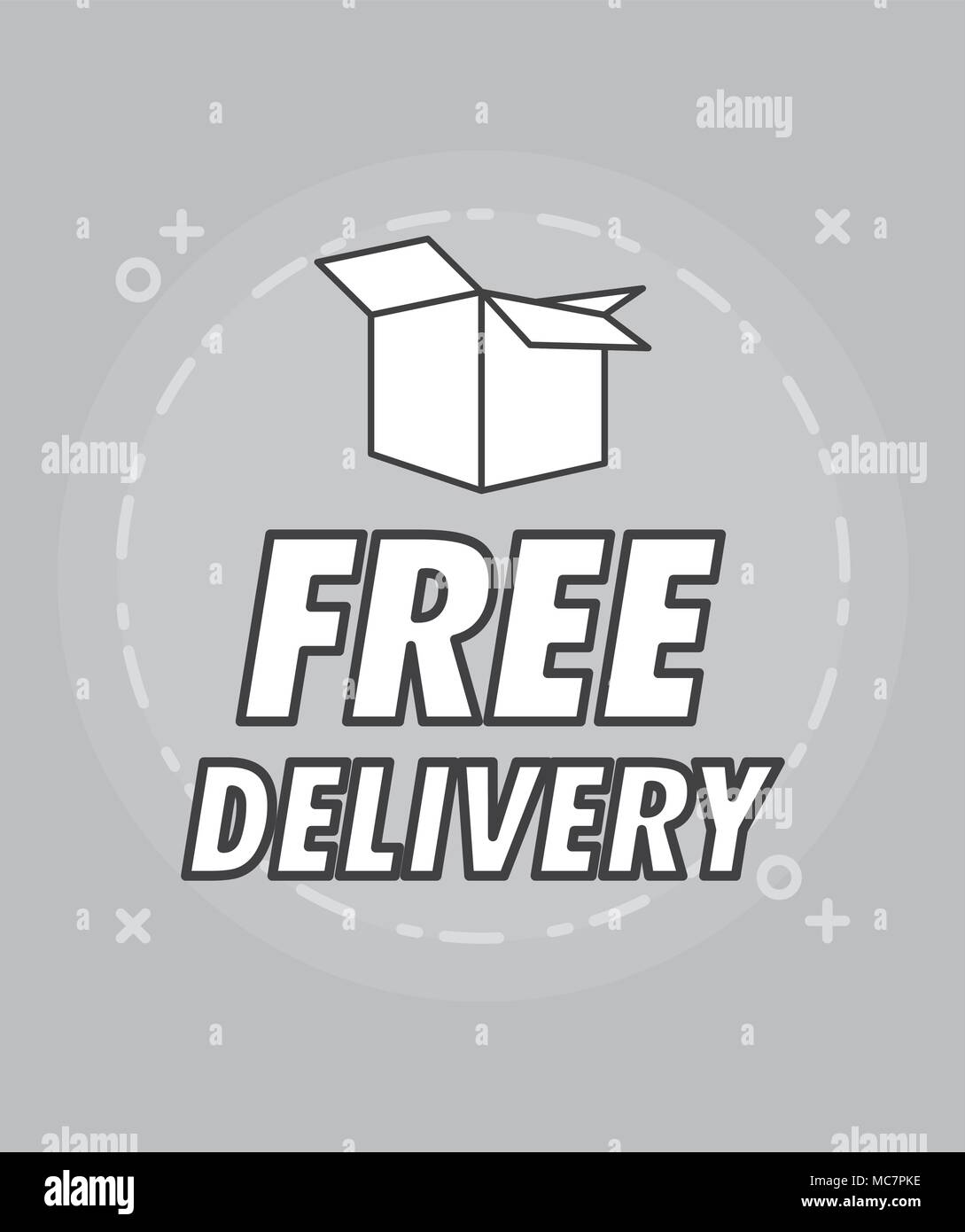 Free delivery design with open box icon over gray background, vector ...