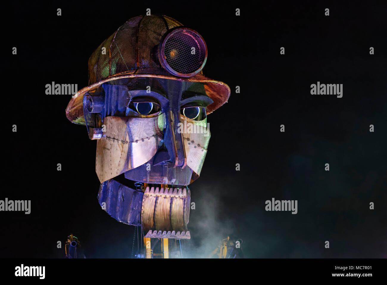 Pictured: The Man Engine at the Copper Works in Morfa, Swansea, Wales ...