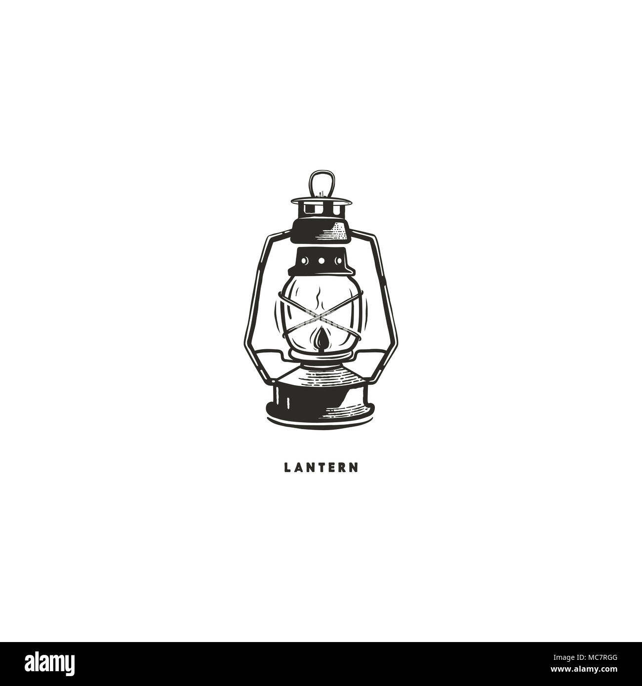 Vintage hand drawn lantern concept. Perfect for logo design, badge ...