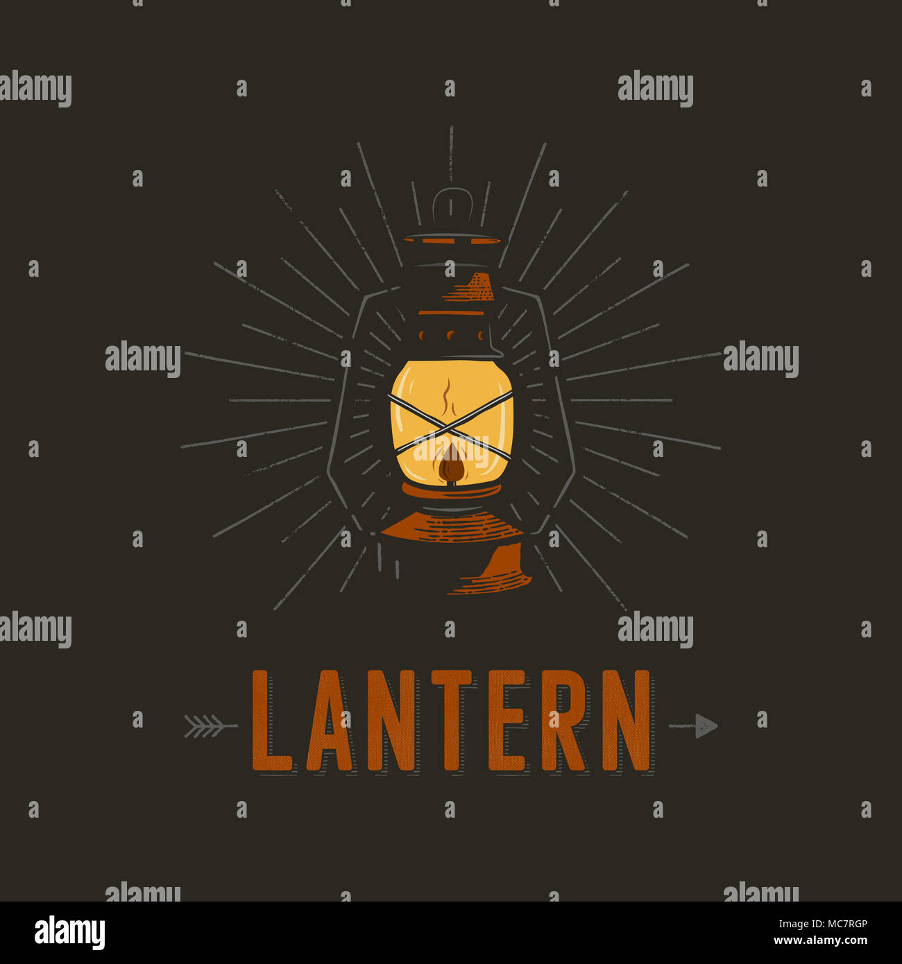 Vintage hand drawn lantern poster concept. Perfect for logo design ...