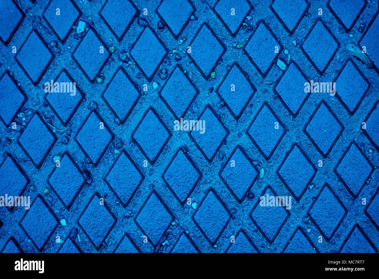 Ultra blue colored Wet Iron Background, rusty texture, cracked surface ...