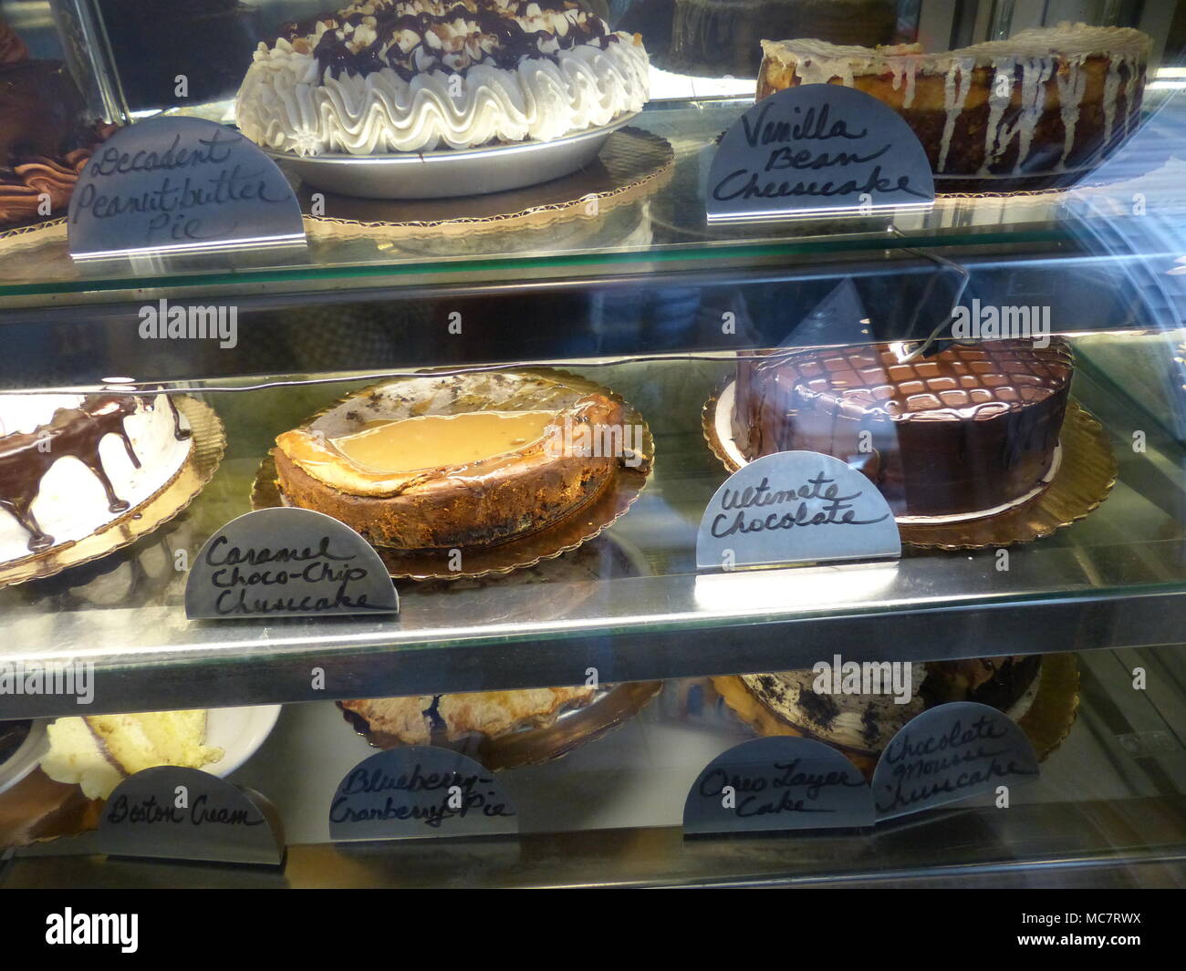 Various cakes on display at Phoenicia Diner Stock Photo - Alamy