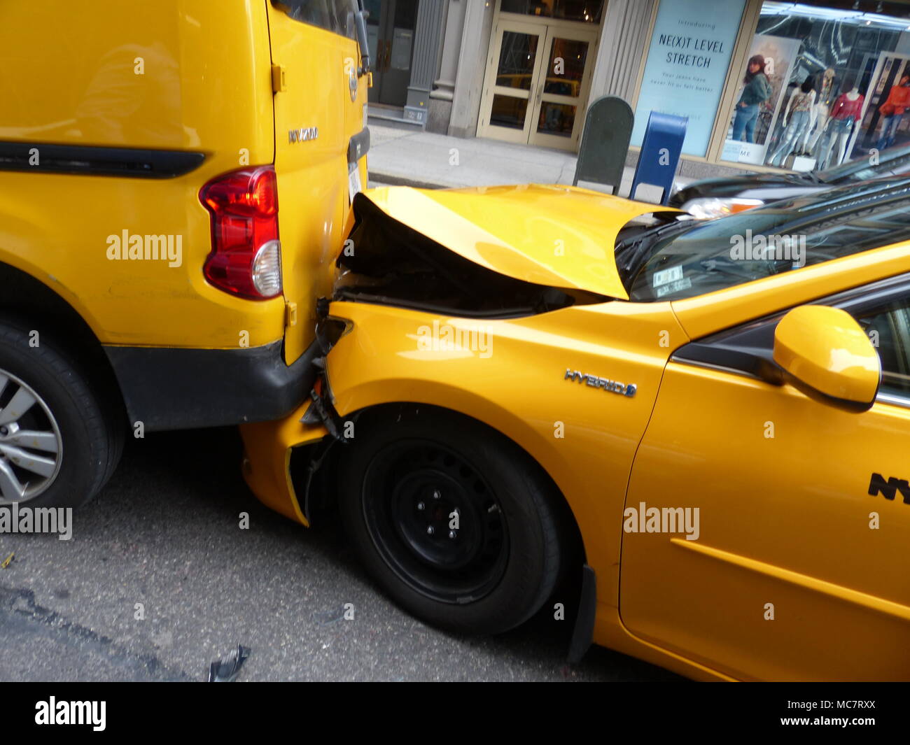 Two taxis involved in accident Stock Photo - Alamy