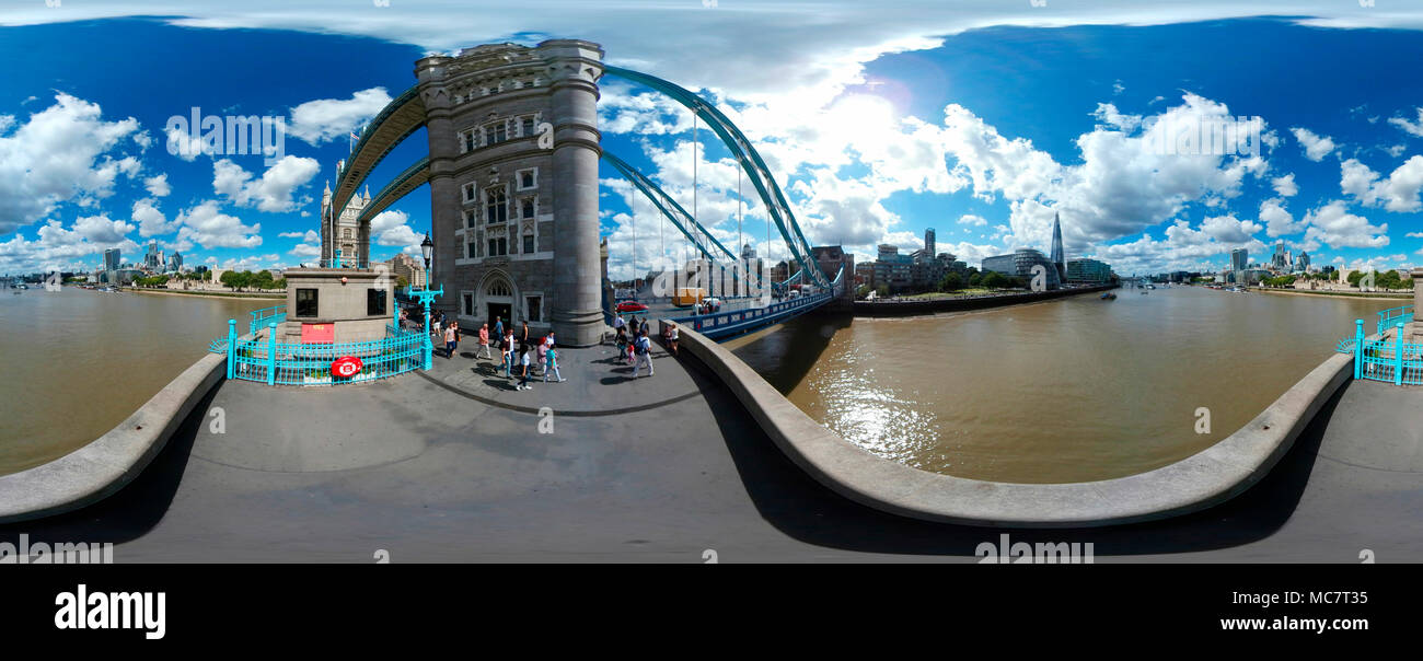 420 x 180 grad Panorama: Tower Bridge, London, England Stock Photo - Alamy