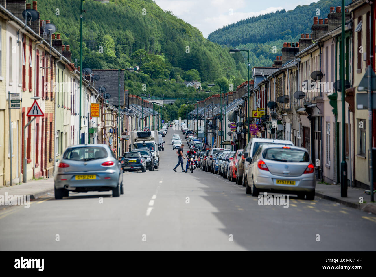 Cwm high street, south wales valleys Stock Photo - Alamy