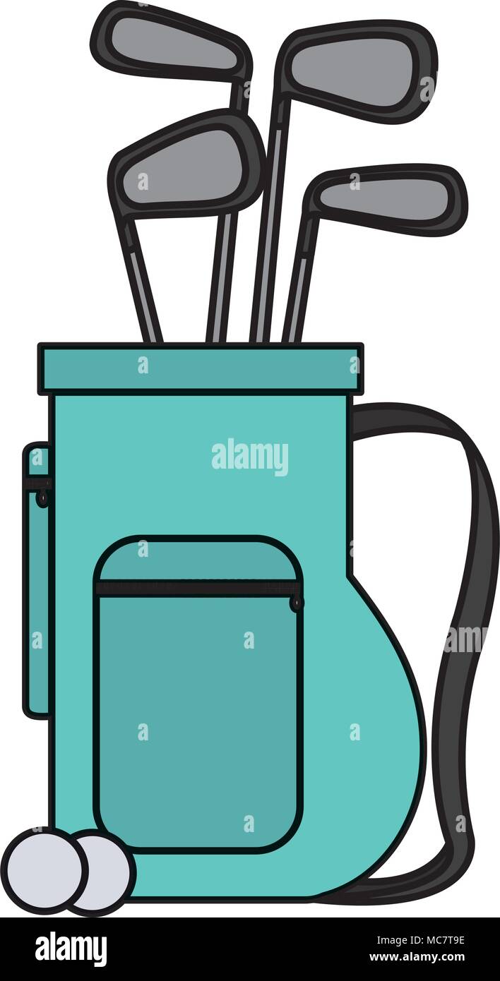 color professional sport golf bats inside bag Stock Vector Image & Art ...